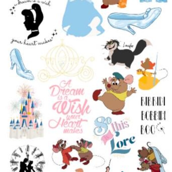 Cinderella Stickers - Etsy