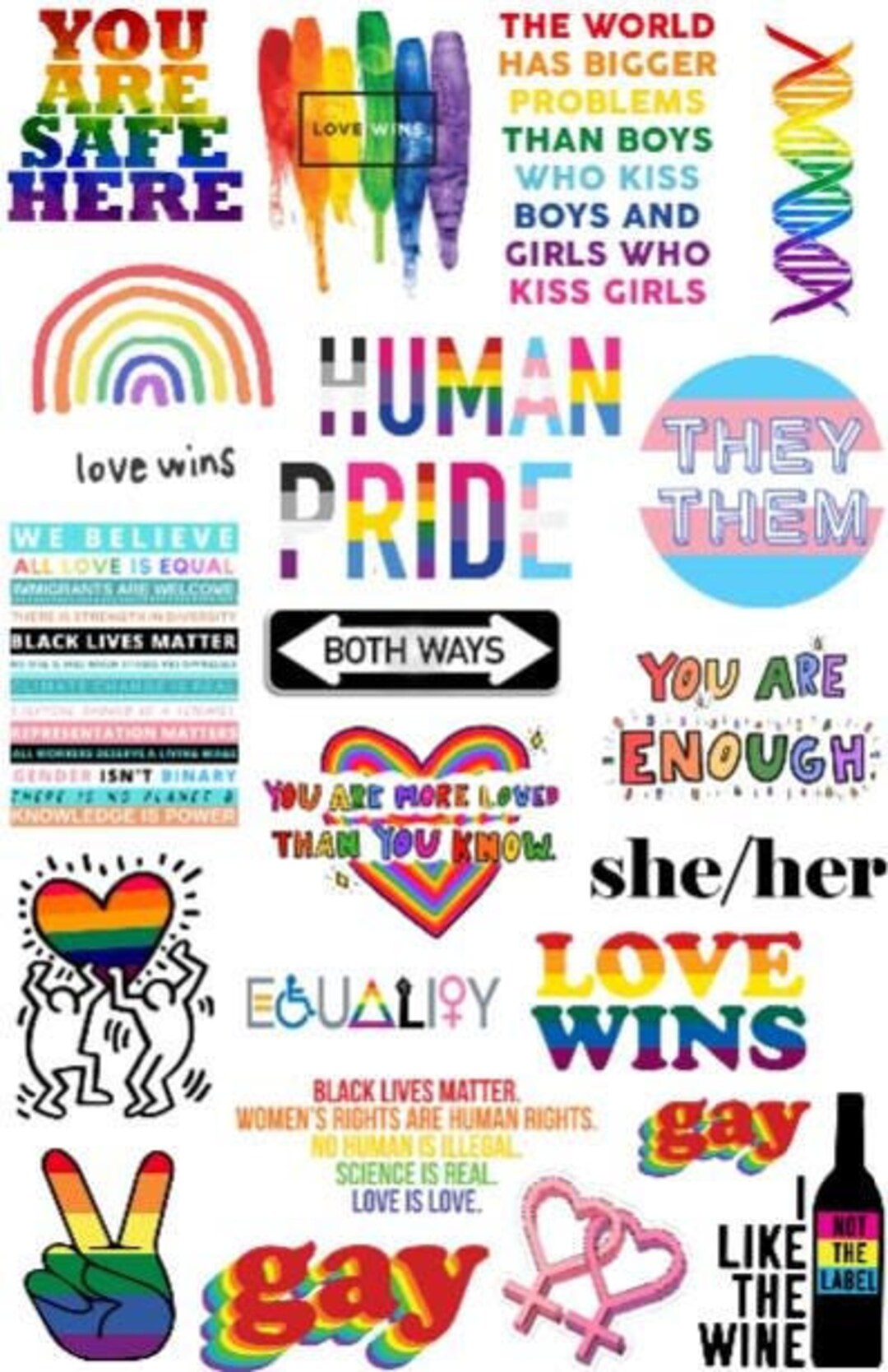 Pride Sticker Set Gay LGBTQ Sticker Sheet Decal - Etsy