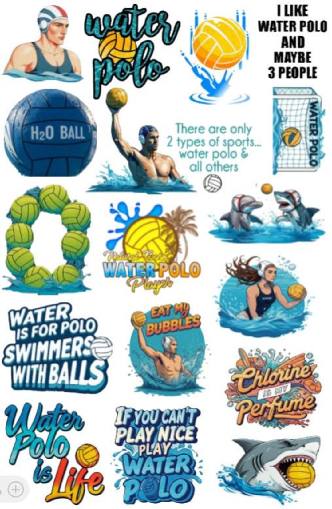 Water Polo Stickers water Polo Swimming Game Sport Athlete Sticker ...
