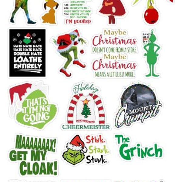 The Grinch Stickers - Etsy