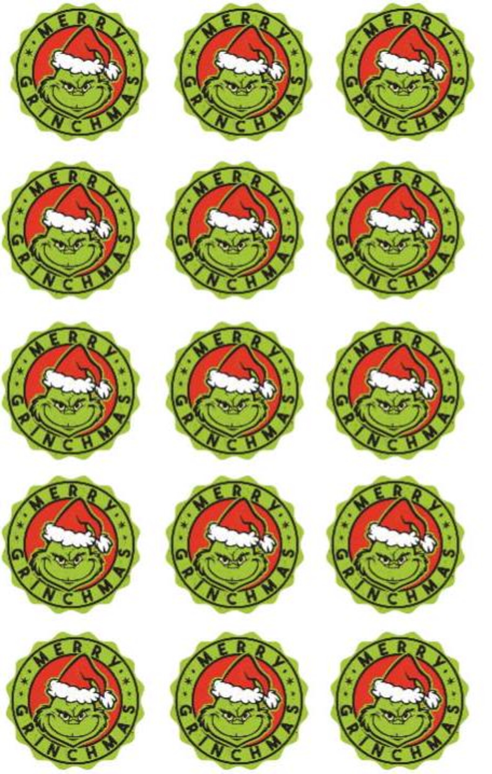 Merry Grinchmas Stickers Full Color Grinch Stickers sticker Sheet Decal ...
