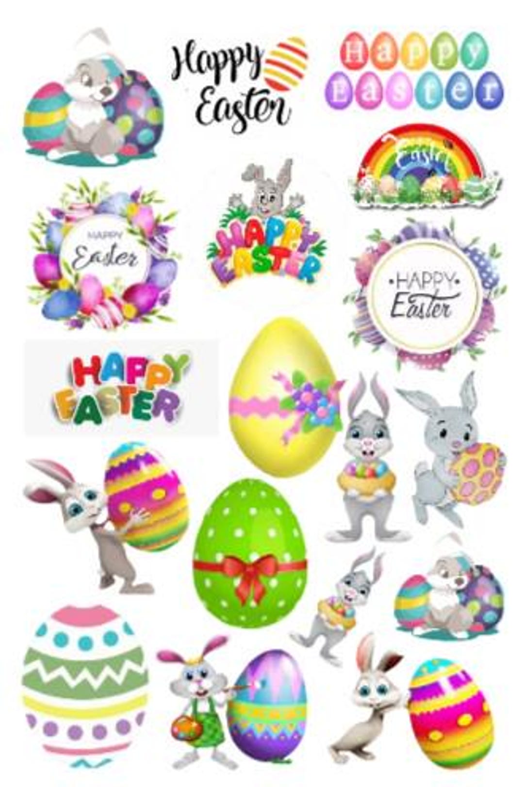 Easter #2 Sticker Sheet | Holiday | Easter |eggs | Chicks | Bunny ...