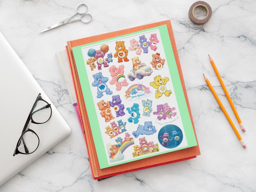 Care Bear Sticker Sheet | 1980's | Bears | Retro | Stickers | Decals - Etsy