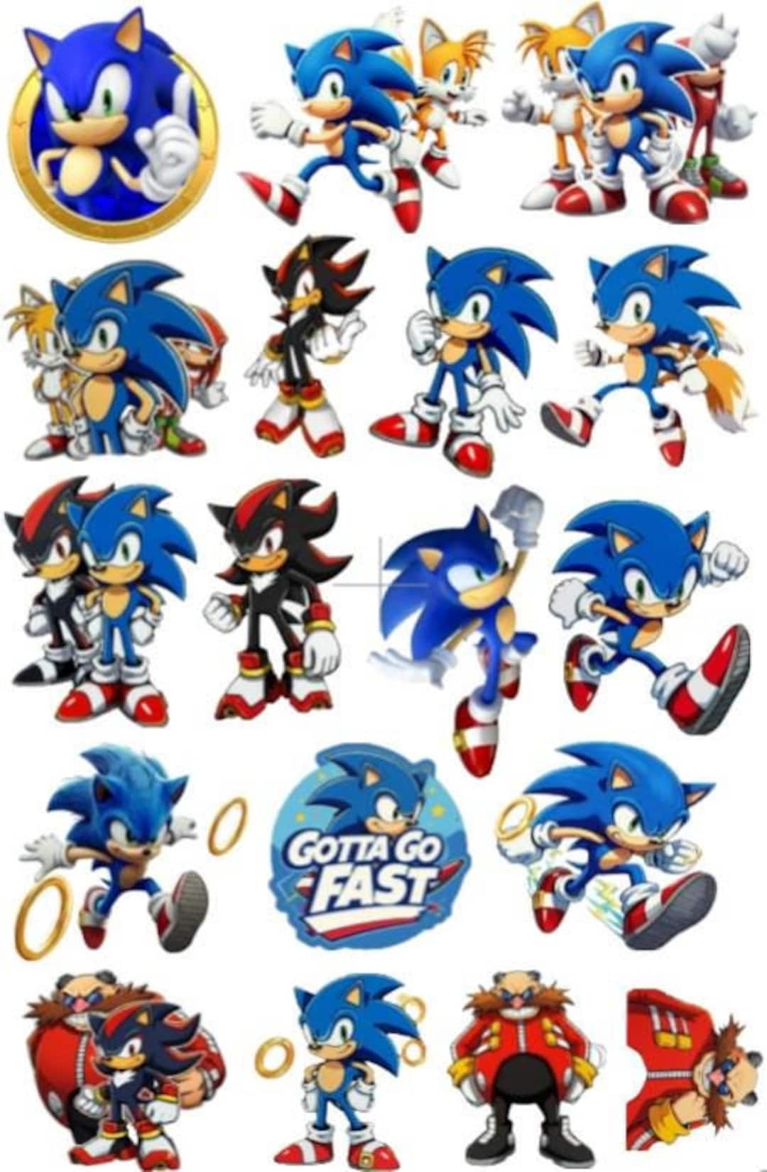 Sonic the Hedgehog Sticker Sheet | Sonic | Video Game | Movie ...