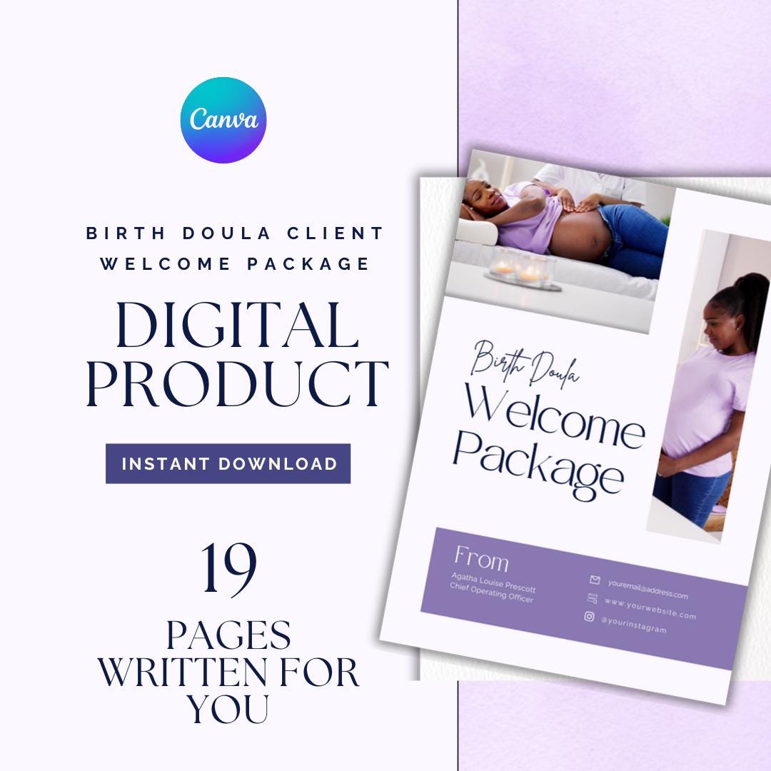 Birth Doula New Client Welcome Package, Birth Doula Client Welcome ...