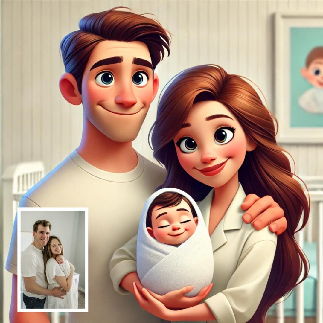 Personalized Family Cartoon Portrait, Custom Cartoon Animation From ...
