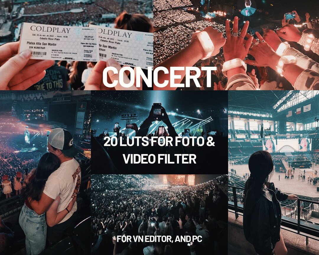 Concert Photography Luts: Event Photo & Video Filters (digital Download ...