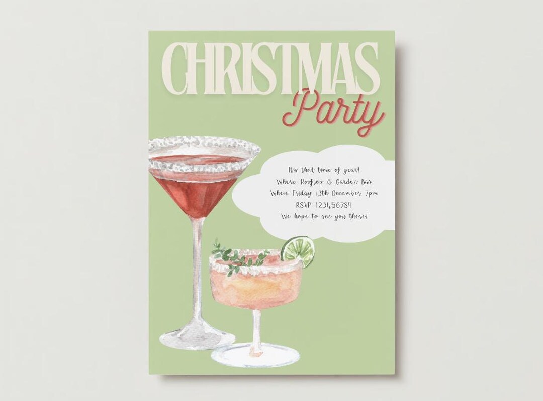 Christmas Work Cocktail Party Invitation - Etsy