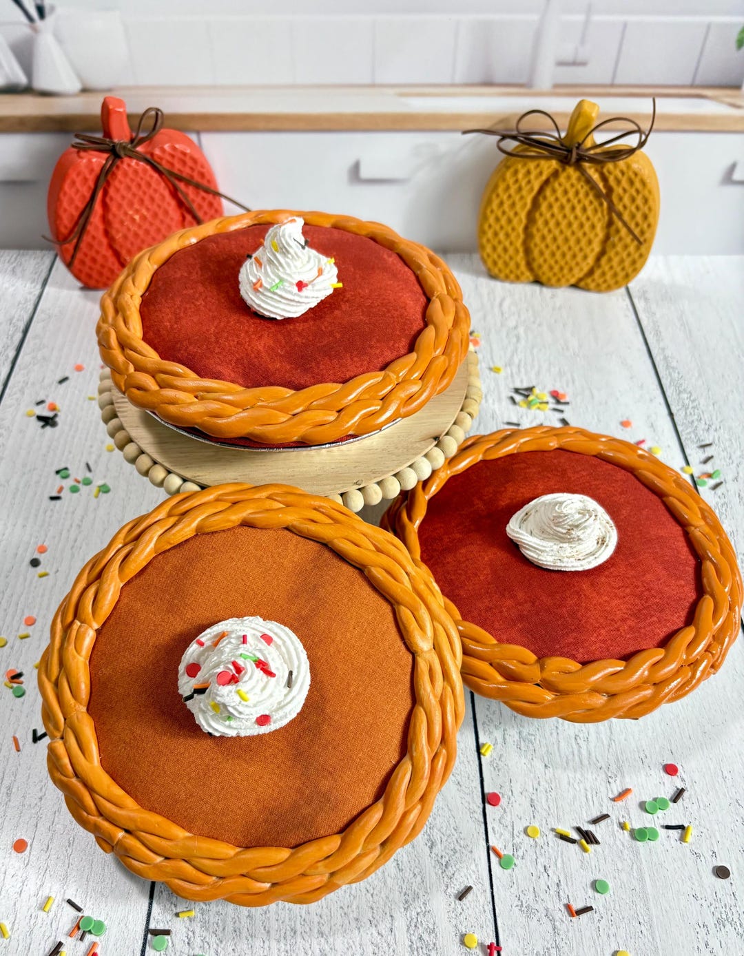 Fake Pumpkin Pie: Cinnamon or Ginger Wreath Attachment - Etsy