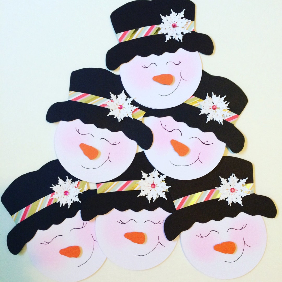 Snowman Treat Toppers Snowman Party Favor Snowman Cards - Etsy