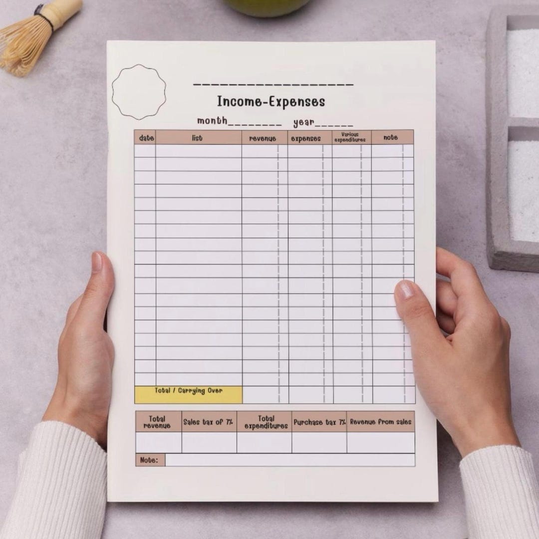 Income and Expenditure Logbook for Tax Filing - Etsy