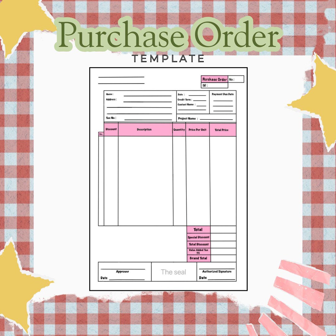 Purchase Order Form Template. - Etsy