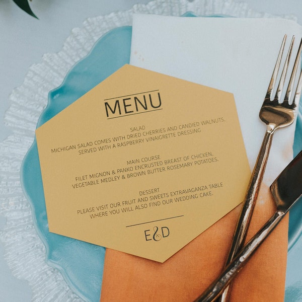 Hexagon Menu - Etsy