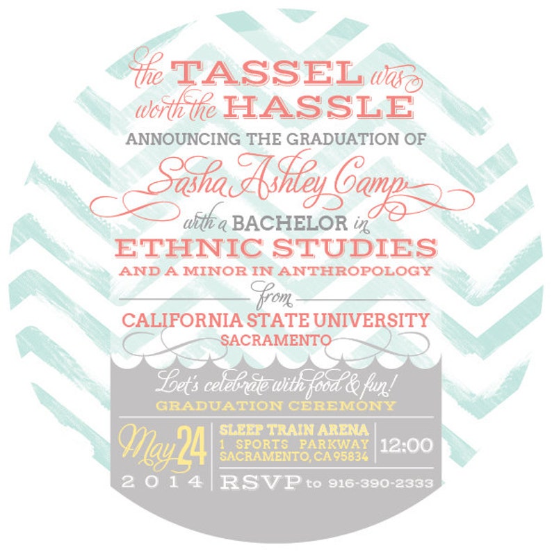 Graduation Invite Circle Invitation Round Invite Tassel | Etsy