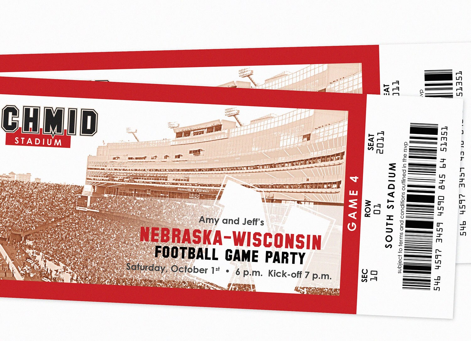 Ticket Party Invitations Football Ticket Invite Birthday - Etsy