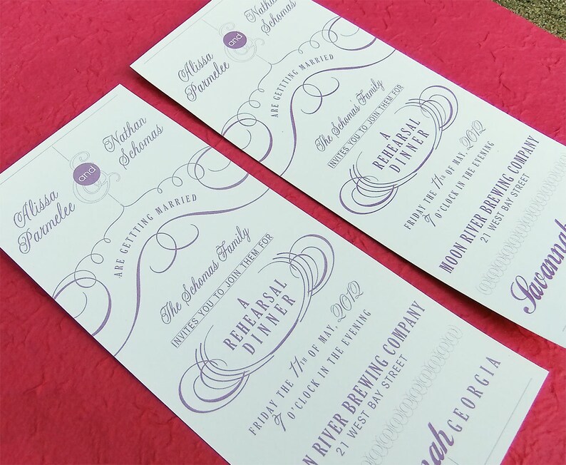 Rehearsal Dinner Invitation -- Art Deco, Swirl Party Invite, Joey Style ...