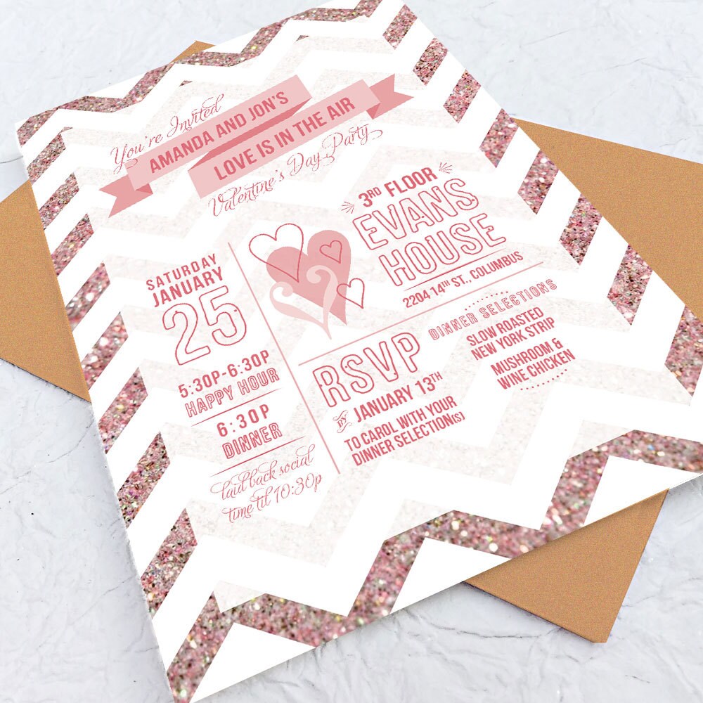 Glitter Party Invite -- Printable Invitations, Bridal Shower, Girls ...