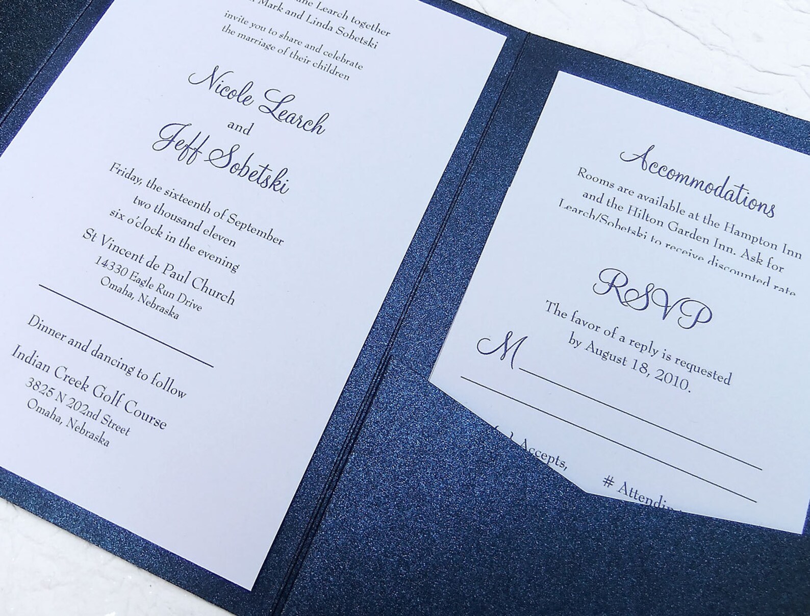Pocketfold Wedding Invitation - Classic Wedding Invite, Basic Wedding ...