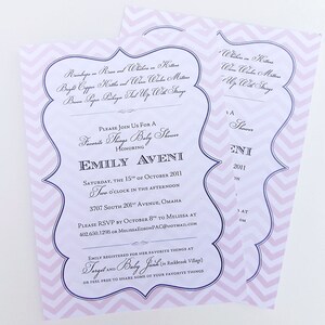 Baby Shower Invitations -- Pink Chevron Invites, Favorite Things Shower ...