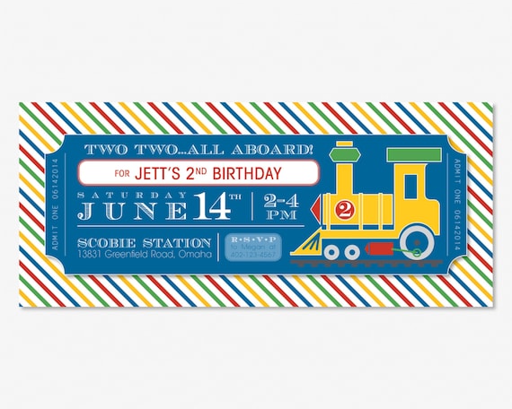Train Ticket Invitations Printable Template