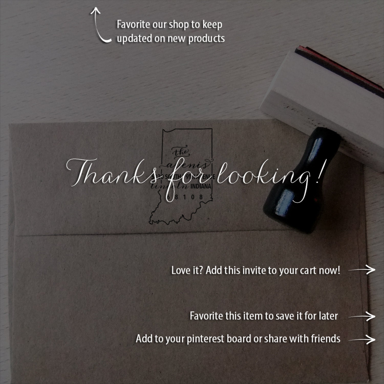 Indiana Address Stamp Custom Return State Address Stamp | Etsy