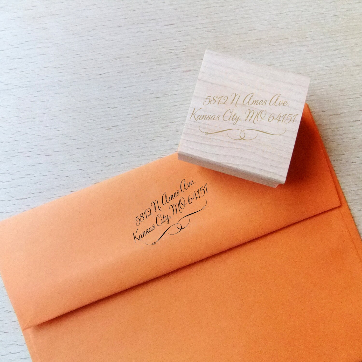 Personalized Address Stamp – Calligraphy Script - Address Stamp ...