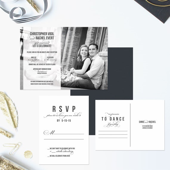Wedding Invitation Photo Invitation Post Wedding | Etsy