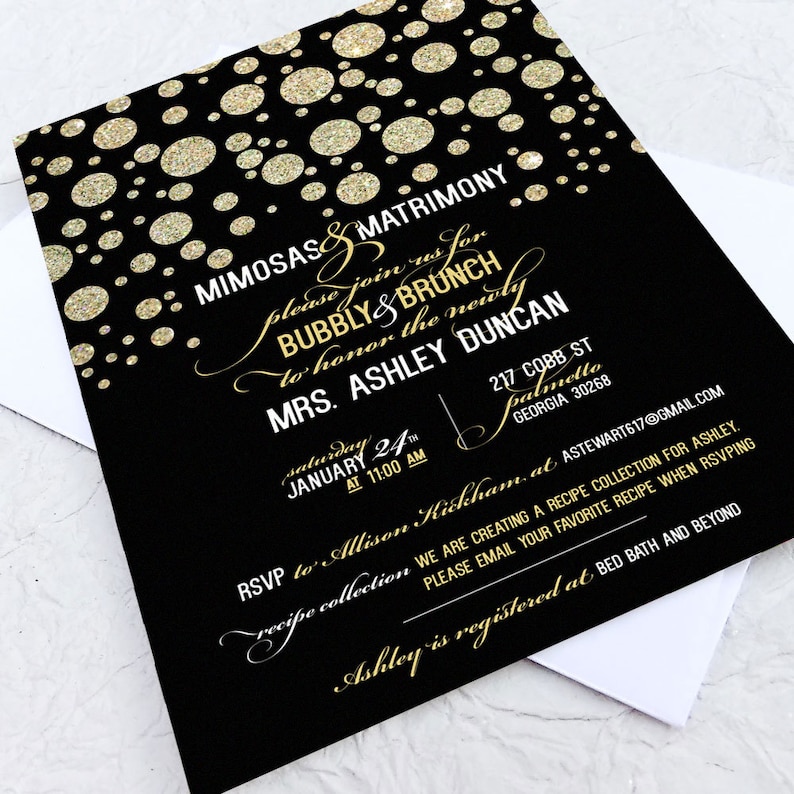 Mimosas Matrimony Invitation Custom Printable PDF Bridal - Etsy