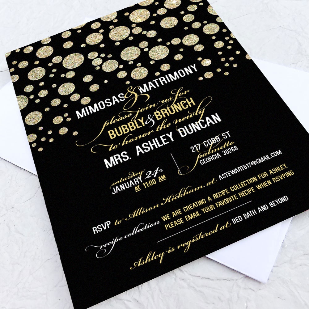 Mimosas Matrimony Invitation Custom Printable PDF Bridal | Etsy