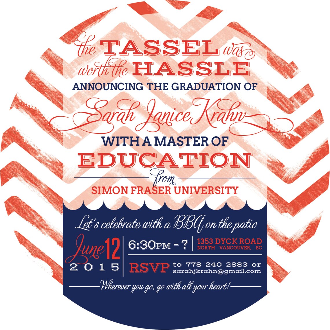 Graduation Invite Custom Printable PDF Circle Invitation - Etsy