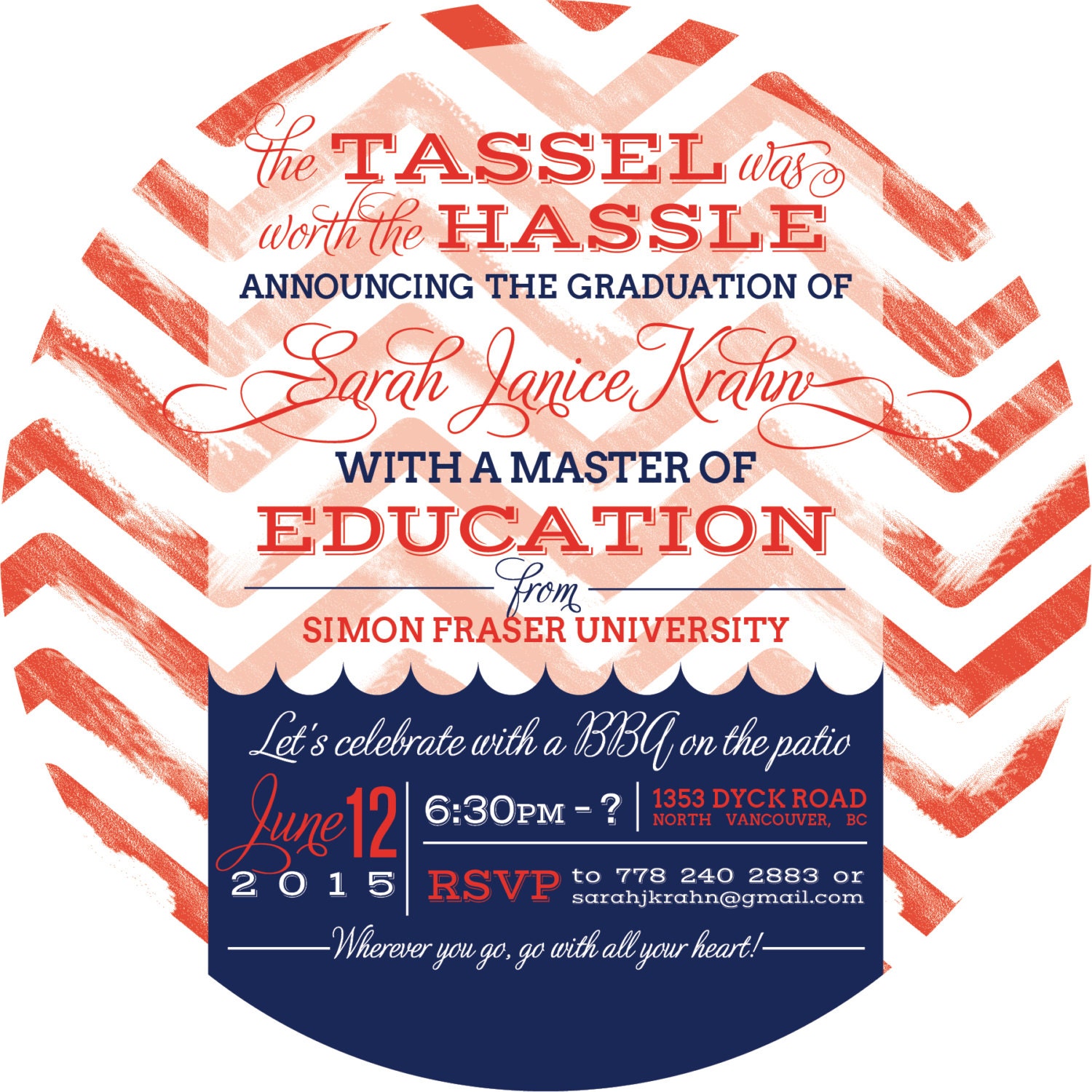 Graduation Invite -- Custom Printable PDF, Circle Invitation ...