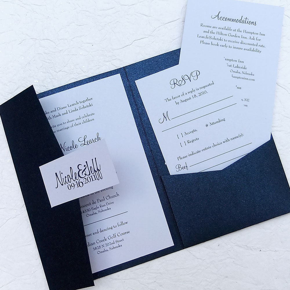 Pocketfold Wedding Invitation - Classic Wedding Invite, Basic Wedding ...