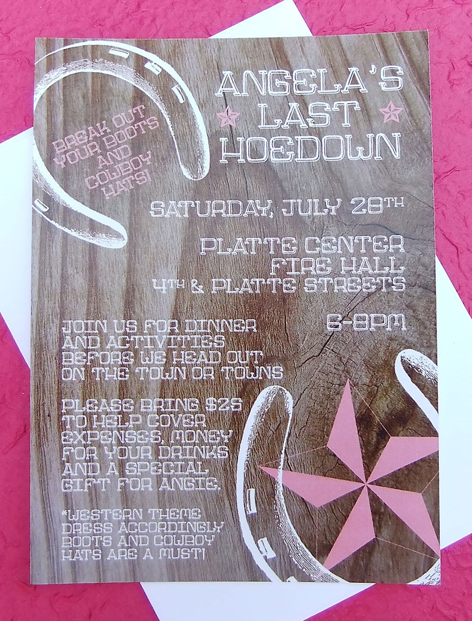 Western Bachelorette Party Invite Hoedown Party Horseshoe - Etsy