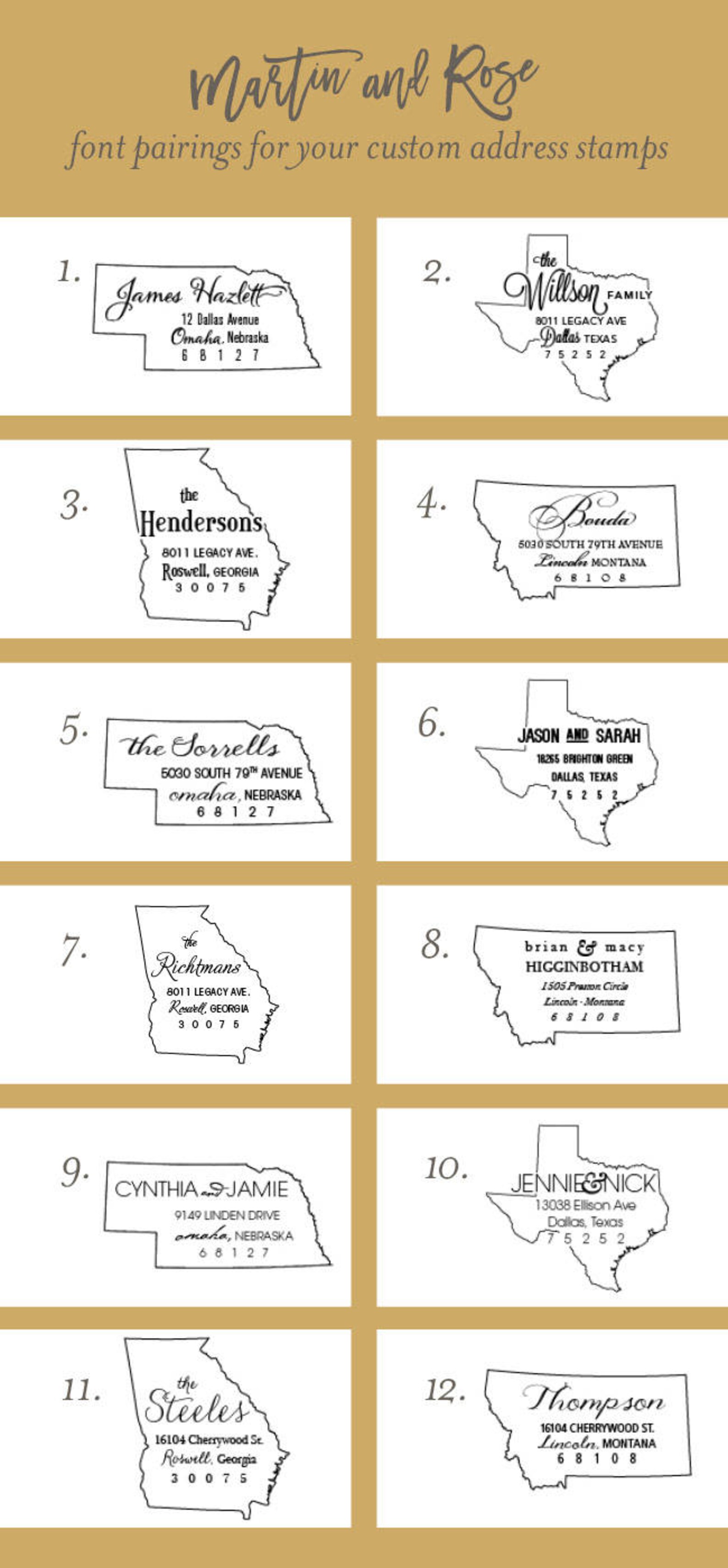 Alabama Address Stamp - Custom Return State Address Stamp, Wood Mounted ...
