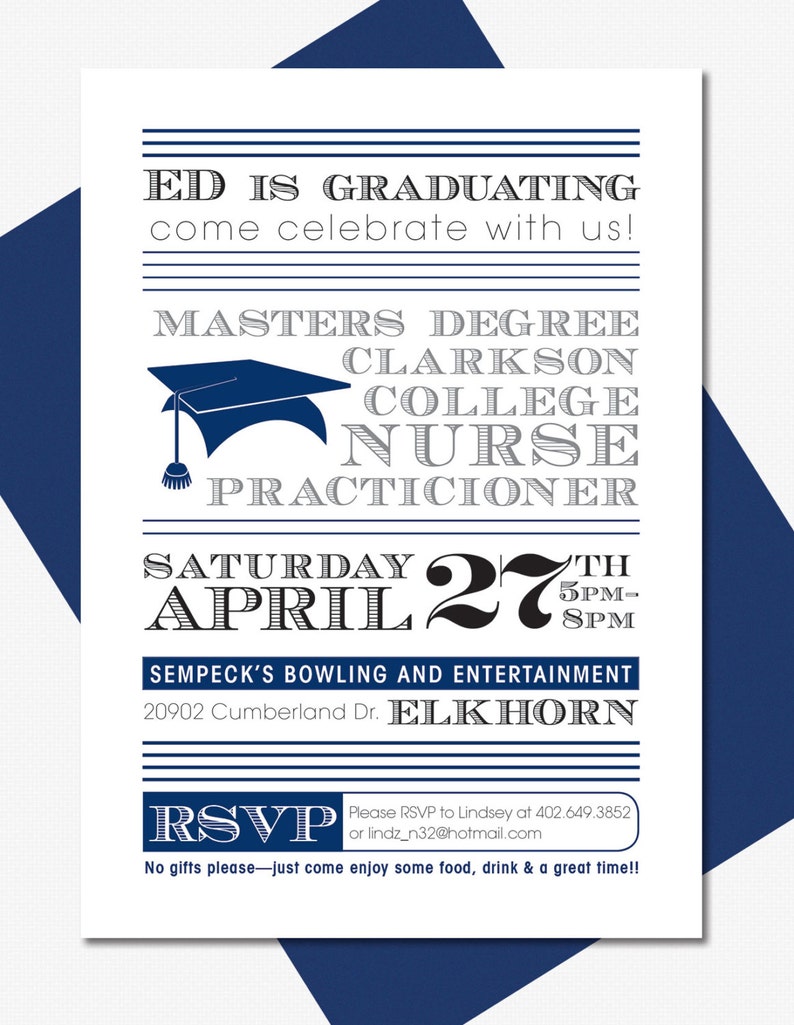 Graduation Invite Custom Printable PDF Clean Modern - Etsy