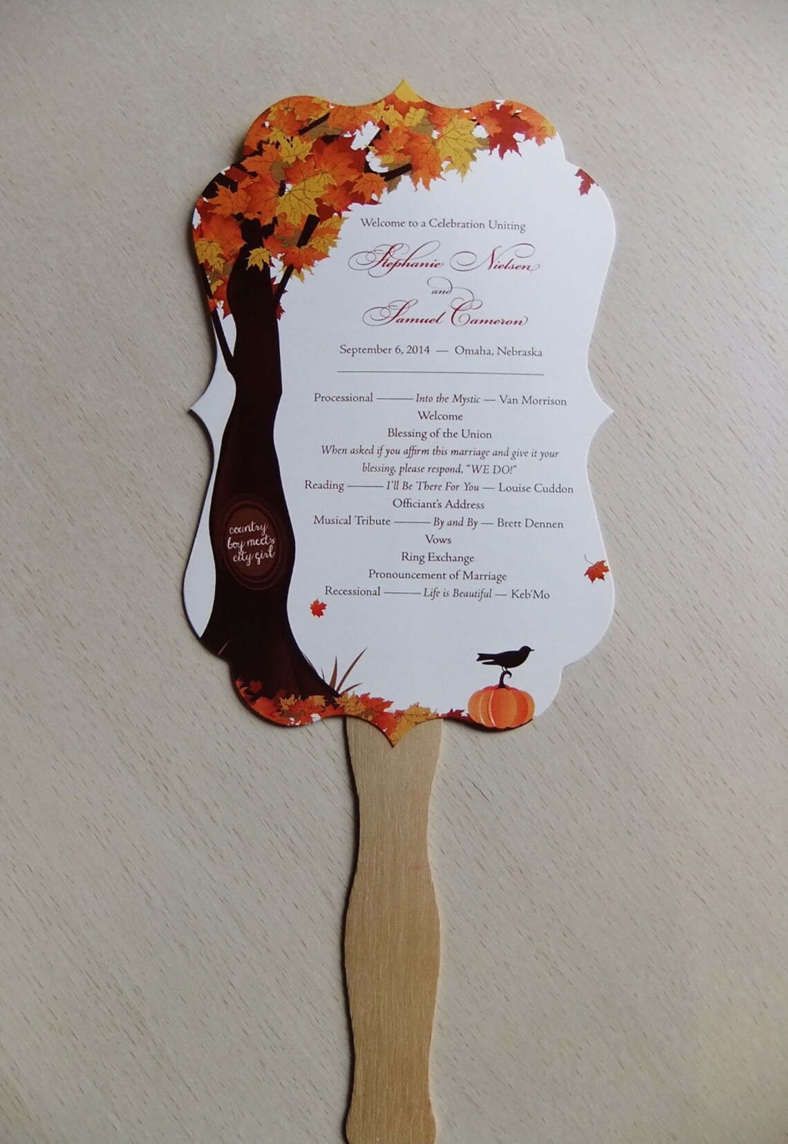 Wedding Program Fan Printable Fan Program Template PDF - Etsy