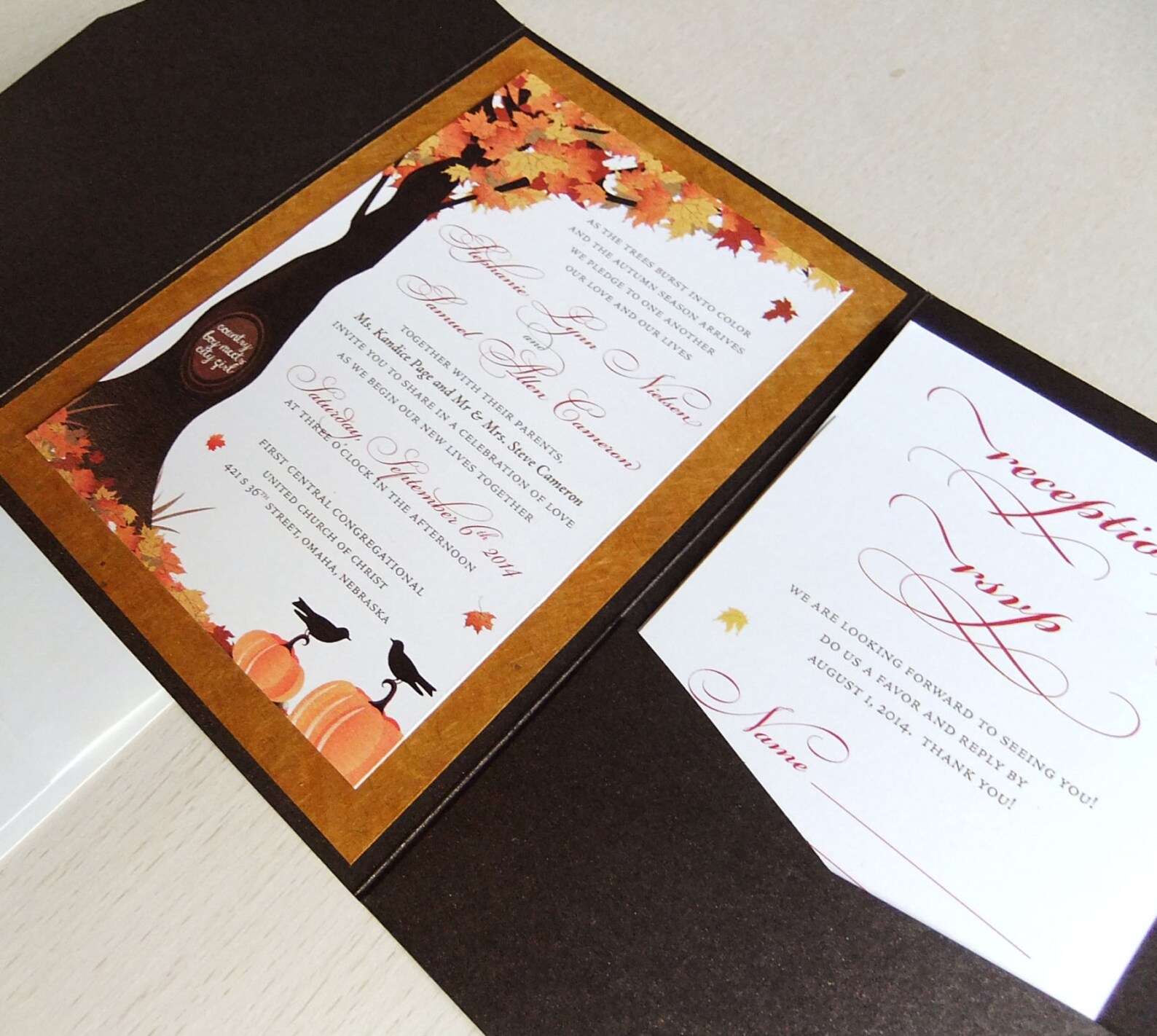 Fall Wedding Invitation Suite Wedding Invitation Rustic | Etsy