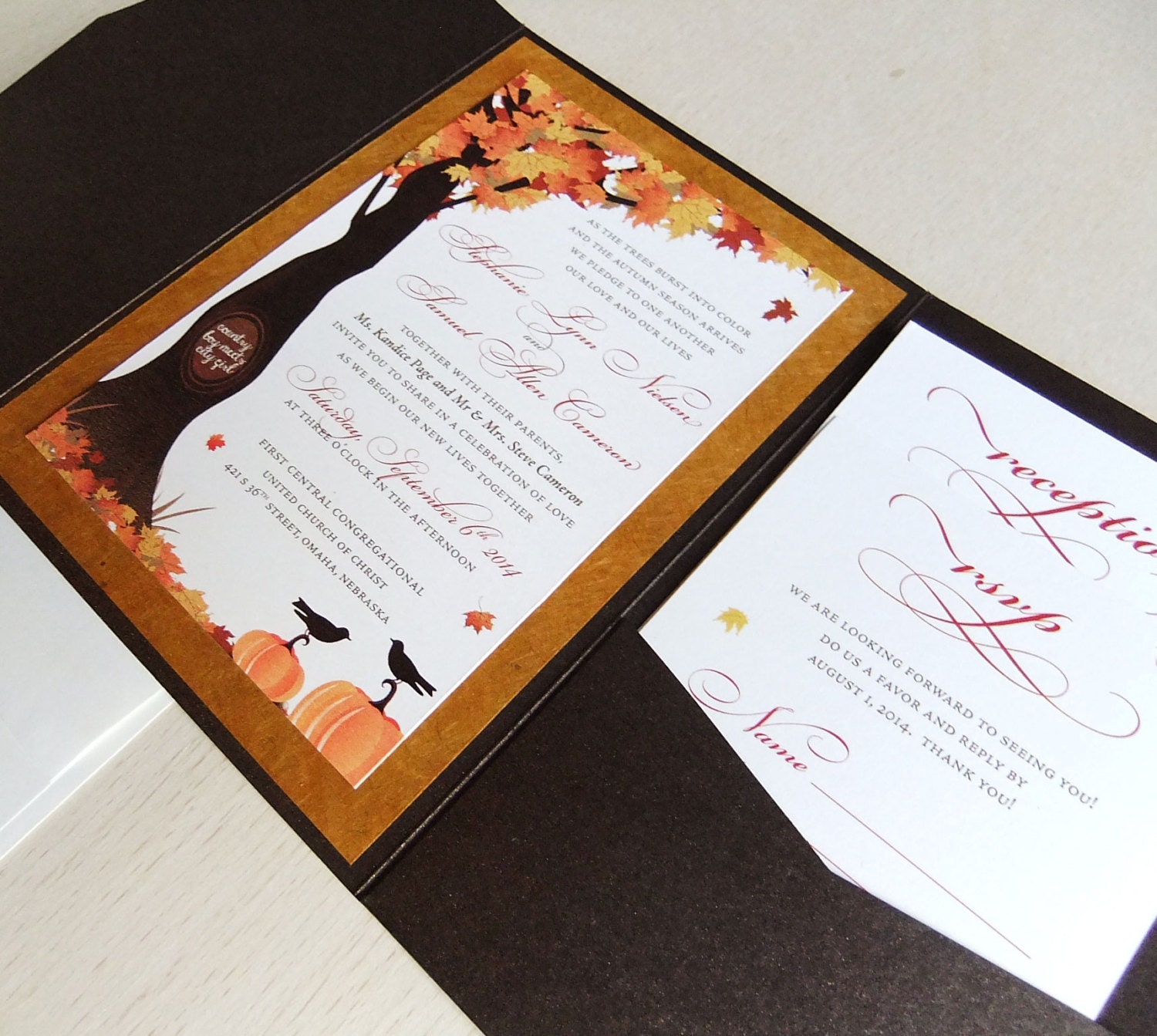 Fall Wedding Invitation Suite Wedding Invitation Rustic | Etsy