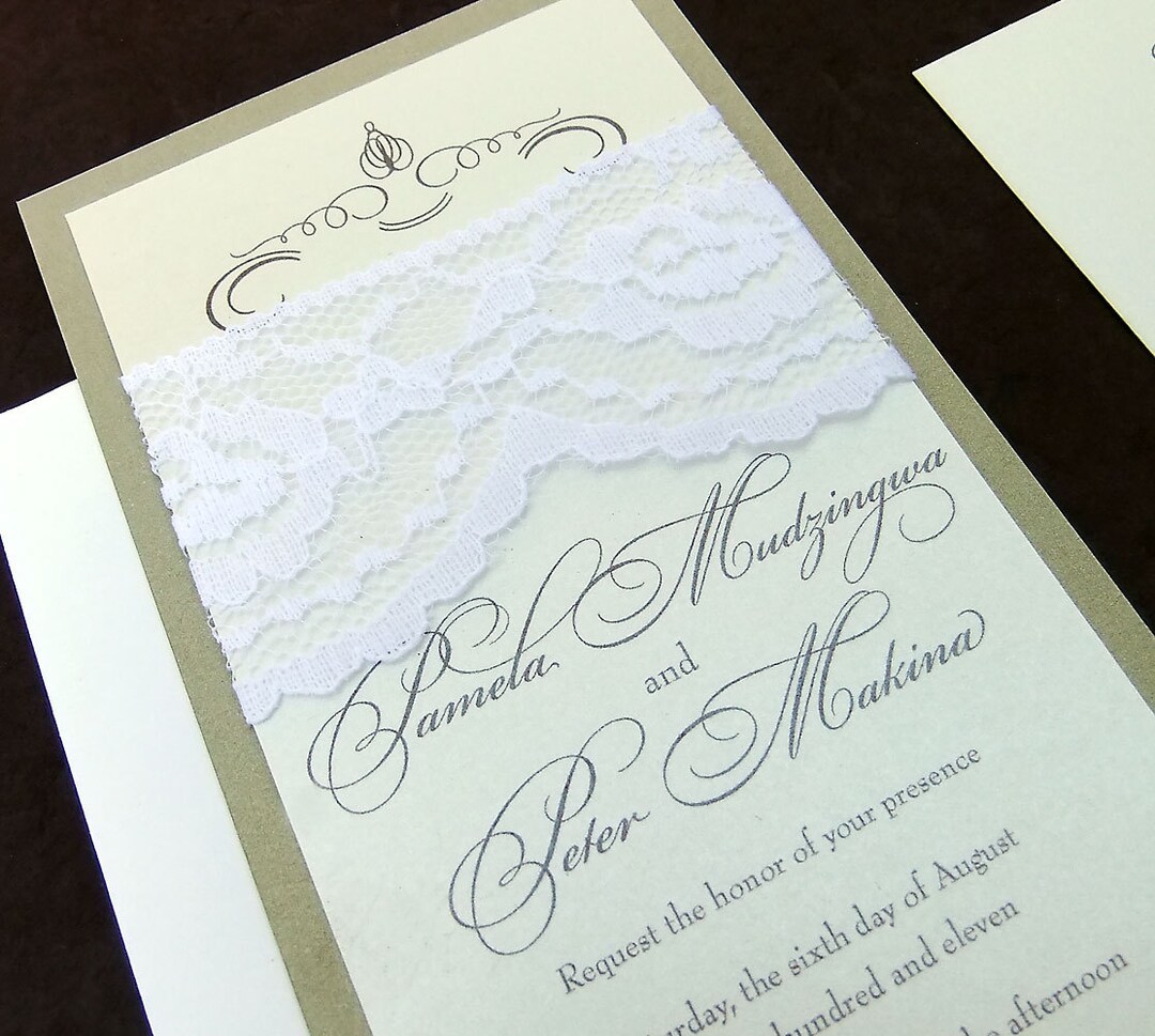 Lace Wedding Invitations -- 25 Invitation Suites, Wedding Invitation ...