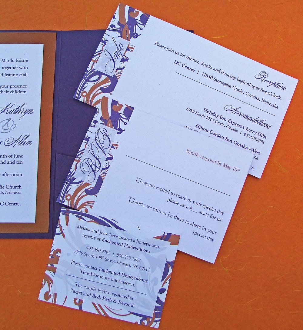 Pocketfold Wedding Invitation - Metallic Pocket Invitation Suite ...