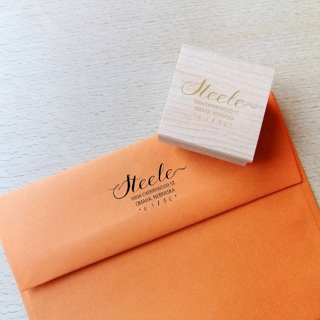 Customized Address Stamp – Handwritten Script - Return Address Stamp ...