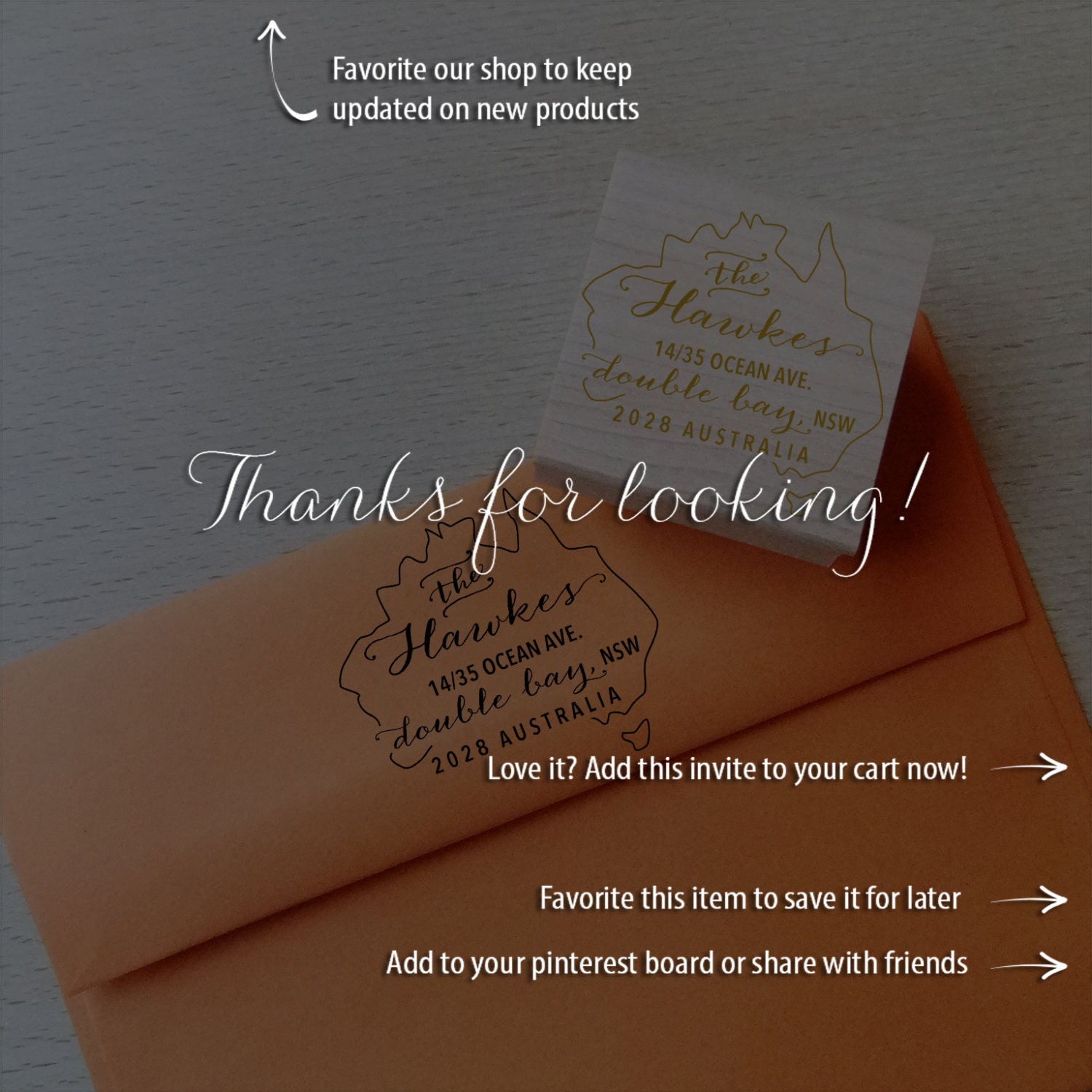 Australia Address Stamp Custom Wooden Handle or Self Inking - Etsy