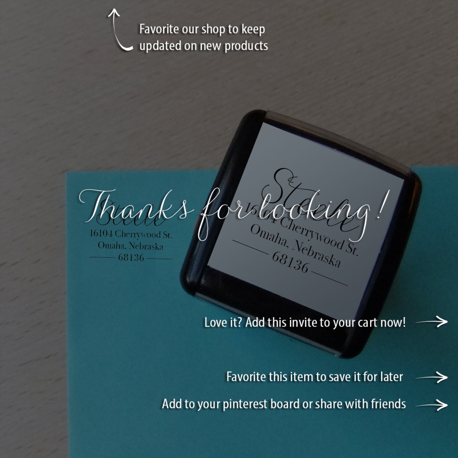 Personalized Address Stamp Handwritten Script Return | Etsy