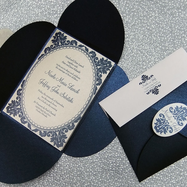 Damask Invitation - Etsy