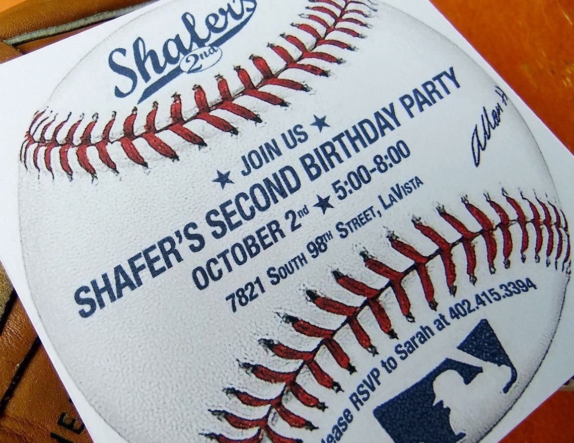 Baseball Birthday Invitation Custom Printable Invite PDF - Etsy