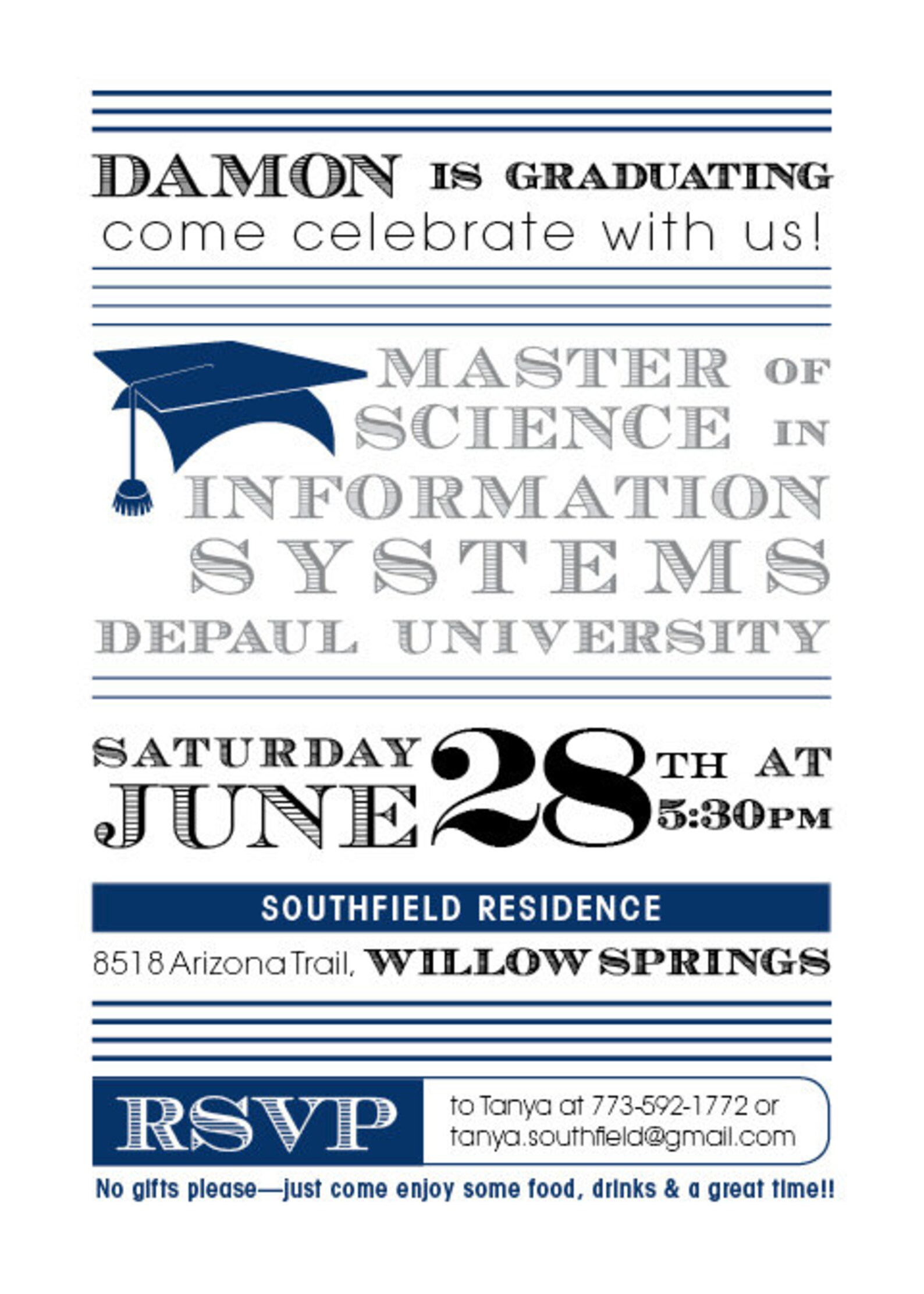 Graduation Invite Custom Printable PDF Clean Modern | Etsy