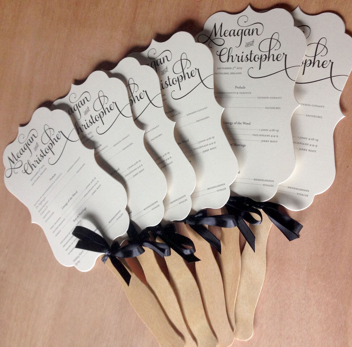 Wedding Program Fan Wedding Fans Wedding Program Template | Etsy
