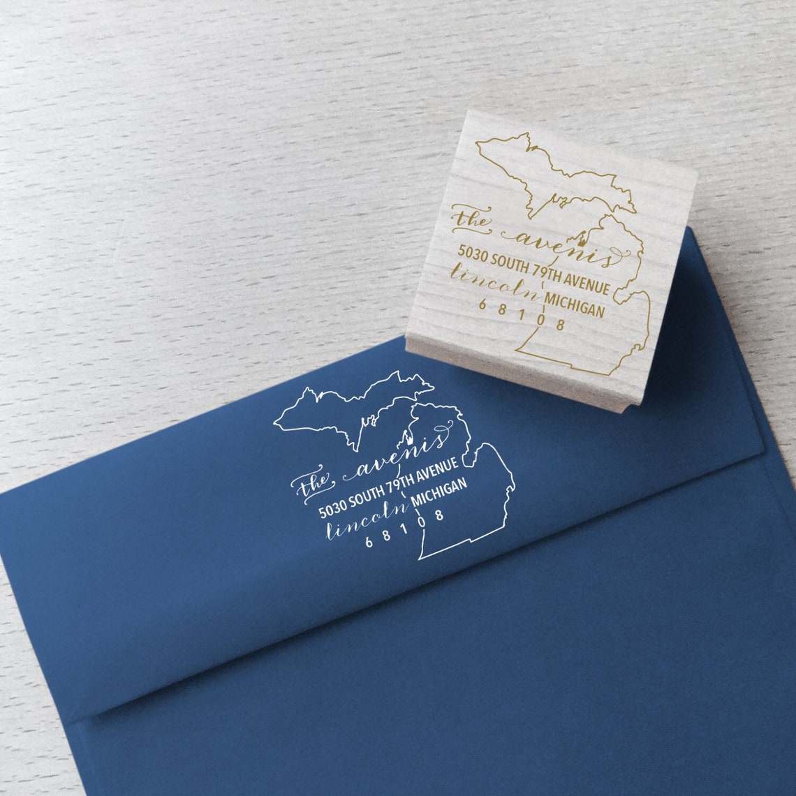 Michigan Address Stamp Custom Return State Address Stamp - Etsy