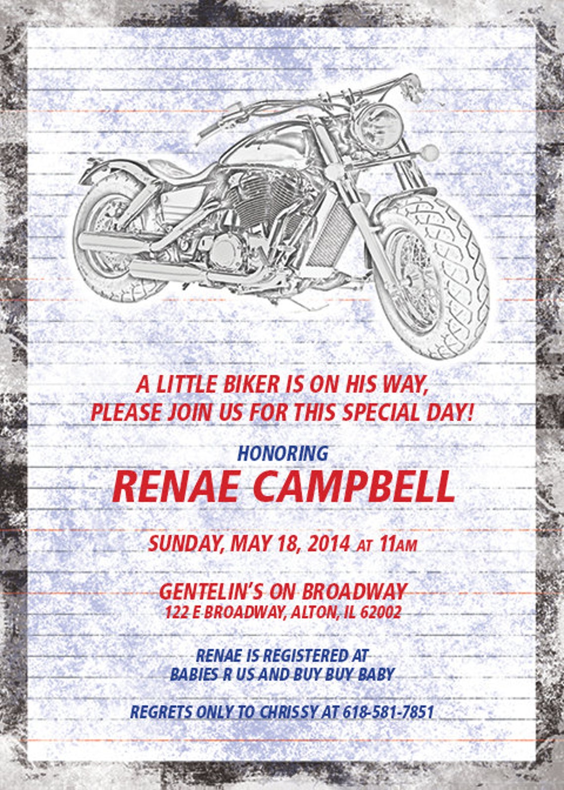 Motorcycle Baby Shower Invitation Custom Printable Unique - Etsy