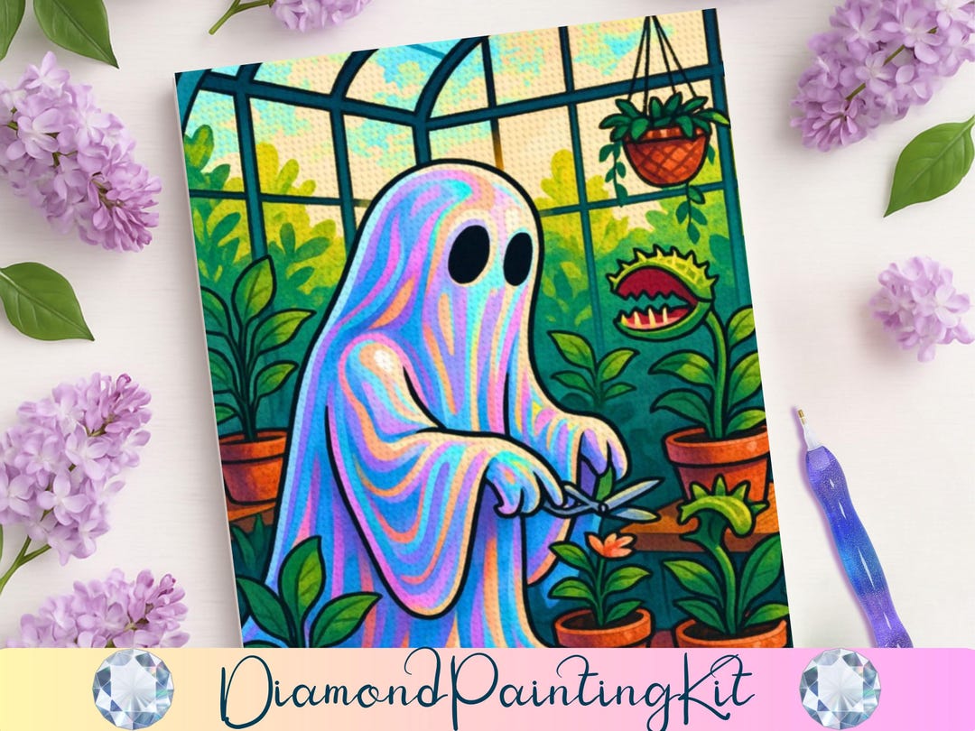 Holo Ghost Diamond Painting, Venus Fly Trap Greenhouse Scene, DIY Craft ...